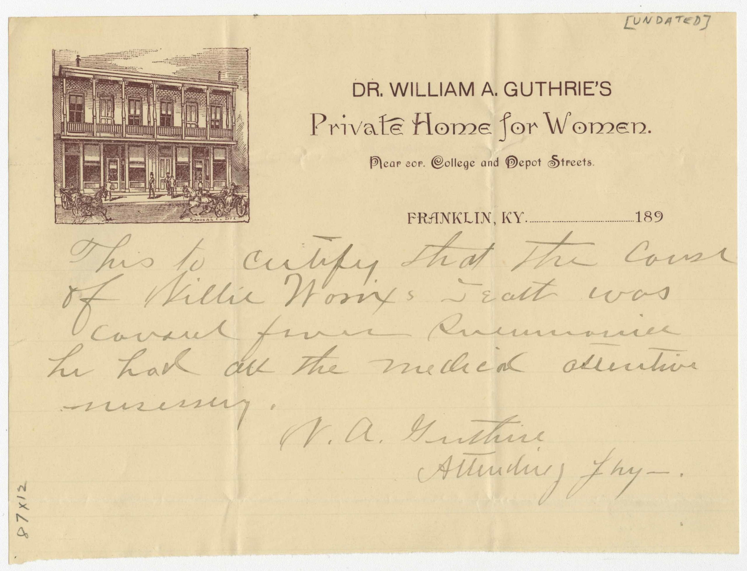Baptist Orphan Home Records. Correspondence, circa 1873-1910 · The ...
